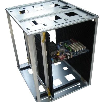 China Conductive PP 5 Side ESD Magazine Rack Shelving Gear Track Adjustable for sale