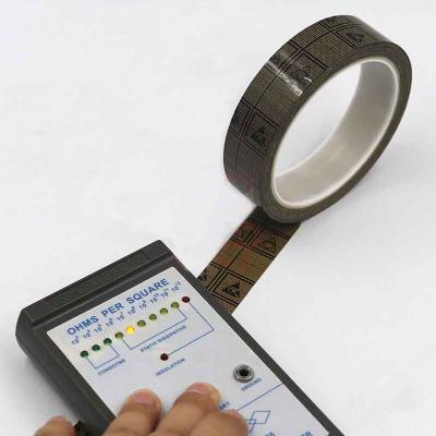 China PE Material ESD Warning Tape 50mm x 33m with Anti-Slip Coating for Electronic Ground Protection for sale