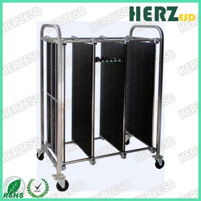 China ESD PCB Storage Trolley 1100×620×1300mm with Conductive Wheels and 100-500 PCB Capacity for sale