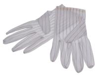 China HZ-4501 Safety White Antistatic Stripe Polyester ESD Work Gloves with 10^10 Ohms Surface Resistivity for Electronics Industry for sale