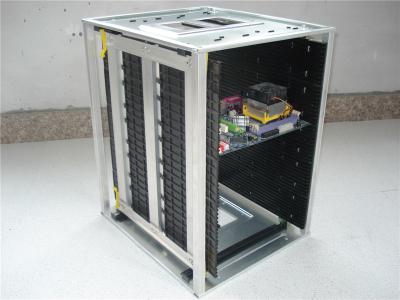 China SMT Antistatic ESD Magazine Rack PCB Storage Cart 460x400x563mm with 50 Slot Capacity and 10³-10⁹ Ω Surface Resistance for sale