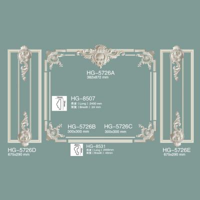 China Polyurethane Corner Decorative PU Wall Panel Moulding HG-5726 - Fire-Proof & Water-Resistant Interior Trim for sale