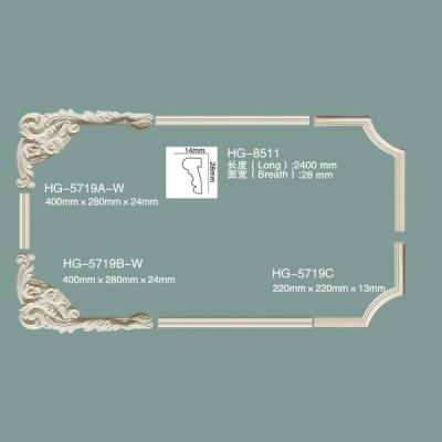 China Decorative PU Corner Moulding HG-5719 - Fire-Proof Waterproof Polyurethane Trim with 80% Cost Savings for sale