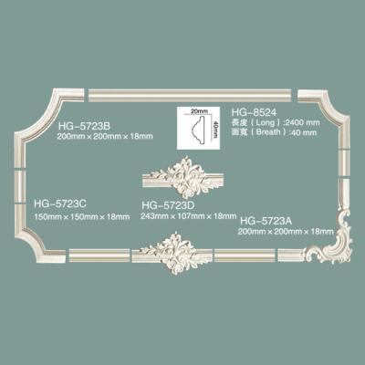 China Polyurethane Panel Moulding Corner HG-5723 - Fire-Proof Water-Proof Decorative Trim with 80% Cost Savings for sale