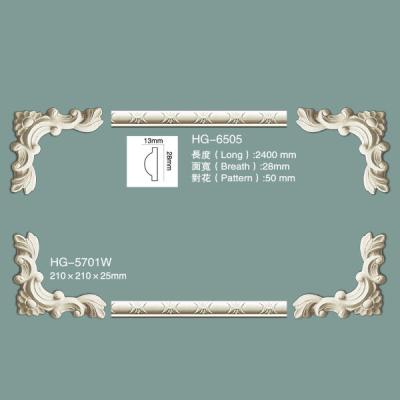 China Decorative Corner Moulding HG-5701 - Fire-Proof PU Material with 80% Cost Savings vs Wood & Gypsum for sale