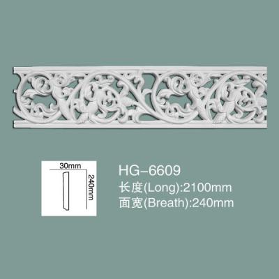 China HG-6609 PU Chair Rail and Wall Baseboard Moulding - Fire-Proof Water-Resistant Polyurethane Trim for sale