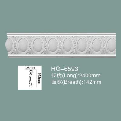 China PU Wainscoting Dado Rail & Wall Baseboard Moulding HG-6593 - 80% Cost Saving Fire-Proof Polyurethane for sale