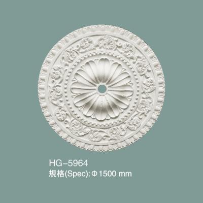 China HG-5964 Large High Density PU Medallion Molding Ceiling Rose - Fire-Proof & Water-Resistant Decorative Element for sale