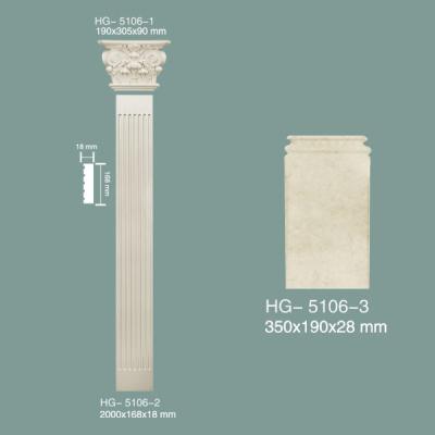 China PU Pillar Roman Column HG-5106 - Fire-Proof Waterproof Polyurethane Moulding with 80% Cost Savings for sale