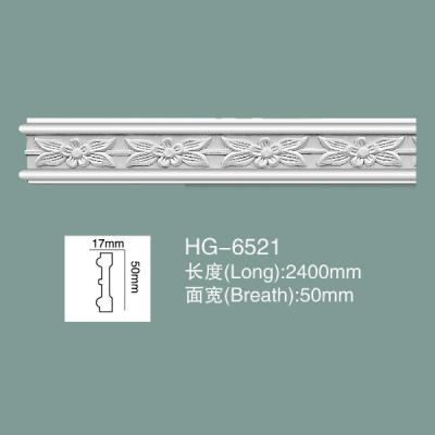 China PU Chair Rail Dado Rail Foam Skirting Board PU Wall Baseboard HG-6521 for sale