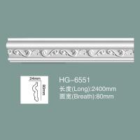 China PU Chair Rail Dado Rail Foam Skirting Board PU Wall Baseboard HG-6551 for sale