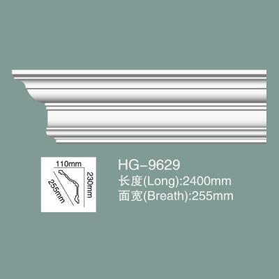 China Foam Skirting Ceiling Cornice Polyurethane Crown Moulding HG-9629 for sale