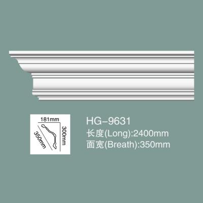 China PU Foam Skirting Ceiling Cornice Moulding Polyurethane Crown Molding HG-9631 for sale