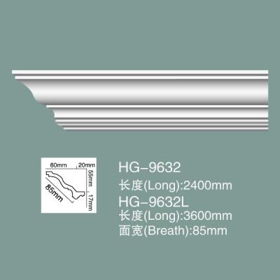 China Foam Skirting Ceiling Cornice Polyurethane Crown Moulding HG-9632 for sale
