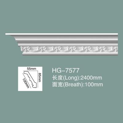 China Foam Skirting Ceiling Cornice PU Ceiling Moulding HG-7577 for sale