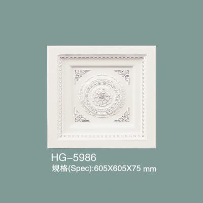 China Decorative PU Ceiling Tile HG-5986 - Fire-Proof Water-Resistant Polyurethane Moulding with 80% Cost Savings for sale