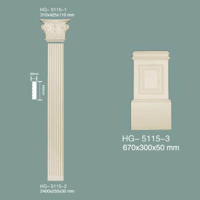 China PU Pillar Roman Column HG-5115 - Fire-Proof Water-Resistant Decorative Moulding with 80% Cost Savings for sale