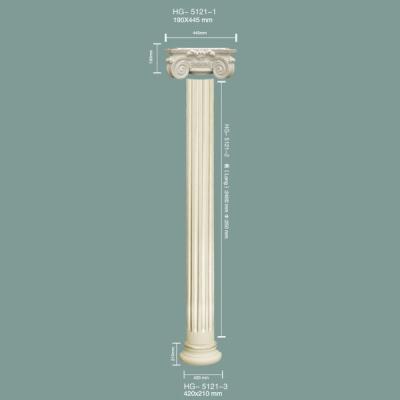 China PU Roman Column HG-5121 - Fire-Proof Waterproof Decorative Moulding with 80% Cost Savings for sale
