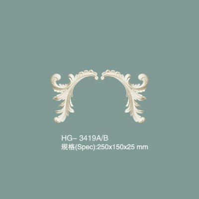 China HG-3419 Home Decor Ornaments High Density Polyurethane Onlay Scroll for sale