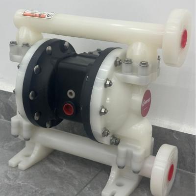 China 1 Inch PVDF Plastic Diaphragm Pump - 0.75 HP Pneumatic Power with 1/4-18 NPTF Ports for sale