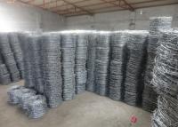 China 1000mm SWG14x14# Hot Dipped Galvanized High Tensile Barbed Wire for sale
