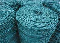 China Twist weaving pvc coated green High Tensile Barbed Wire Fence for sale