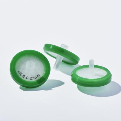 China Mixed Cellulose Ester MCE Syringe Filter 0.22μm φ13mm with Hydrophilic Membrane for Medical Filtration for sale