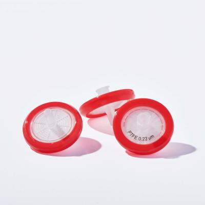 China Hydrophilic PTFE Syringe Filters 0.22 Micron HPLC Certified - 13mm, 25mm, 33mm Diameter Options for sale