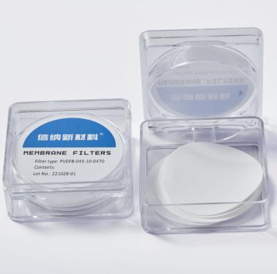 China 0.45 Micron PVDF Membrane Disc Filter - Hydrophobic Polyvinylidene Fluoride with 13-293mm Diameters for sale
