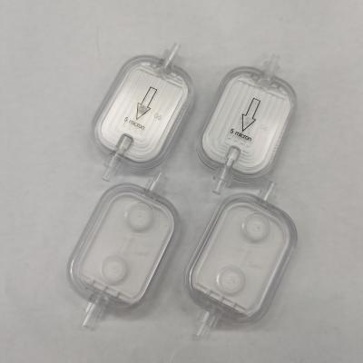 China Single Use IV Filter with Hydrophilic PES-PP 5μm and Hydrophobic PTFE 0.45μm Membrane, 360 kPa Burst Pressure for sale