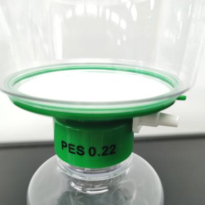 China Disposable Sterile Vacuum Filter System 500mL with PES 0.22μm Membrane and GL45 Neck for sale