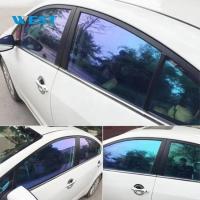 China Chameleon Window Tint 1x30m Roll - Light Blue Color-Shifting Nano Ceramic Car Solar Film with 99% UV Blocking for sale