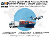 China China To Egypt Port Said Alexandria Damietta 20FT/40FT/40HQ All-In BAF/CAF Ocean Freight for sale
