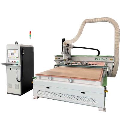 China Fully Automatic Dual Station CNC Nesting Machine 60m/min Speed 3050x1830mm Processing Size with 9KW ATC Spindle for sale