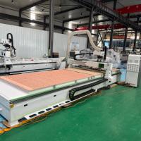 China Double Station Straight Row ATC CNC Nesting Machine Cutting MDF Board for sale