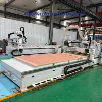 China Double Station Straight Row ATC CNC Machine Cutting MDF Board for sale