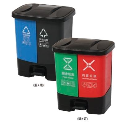 China 40 liters two-compartment footstep trash can  (YF40L-D) for sale