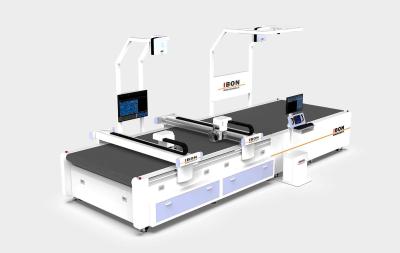 China Dual Head IB1660 Leather Cutting Machine | Automatic CNC Genuine Leather Cutter for sale