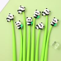 China 0.5mm Cute Panda Creative Gel Ink Pen Student Stationery Silicone Gel Pen for sale