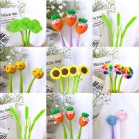 China Cute Cartoon Sunflower Silicone Neutral Pen Student Stationery Swing Gift Pen for sale