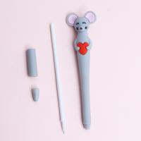 China Creative Cartoon Little Mouse Silicone Gel Pen 0.5mm Needle Tube Neutral Pen for sale