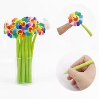 China Cute Cartoon Sunflower Silicone Neutral Pen Student Stationery Swing Gift Pen for sale