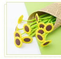 China Cute Cartoon Sunflower Silicone Neutral Pen Student Stationery Swing Gift Pen for sale