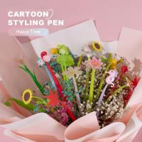 China Cute Cartoon Sunflower Silicone Neutral Pen Student Stationery Swing Gift Pen for sale