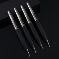 China Twist Type Business Metal Ball Point Pen 1.0mm Textured Grey Pen Barrel Signature Pen for sale