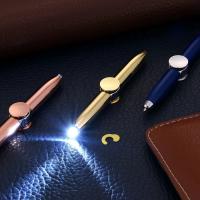 China Metal 3 In 1 Ballpoint Pen Multifunction LED Fidget Spinner Finger Gyro Rotating for sale