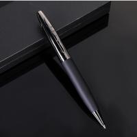 China Twist Type Business Metal Ball Point Pen 1.0mm Textured Grey Pen Barrel Signature Pen for sale
