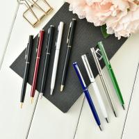 China Personalized Slender Metal Ball Pen 0.7mm Advertising Promotion Hotel Ballpoint Pen for sale