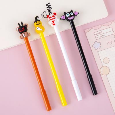 China Creative Halloween Theme Gel Pen 0.5mm Cartoon Pumpkin Bat Ghost Gift Gel Pen for sale