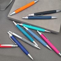 China Hotel Promotional Ballpoint Pen Gift Business Ball Pen Soft Coating Printing Logo for sale